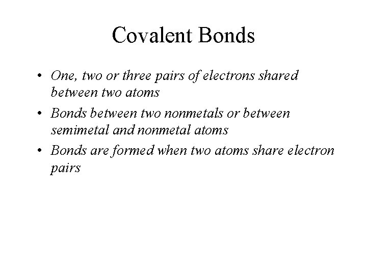Bonding General Concept Types of Chemical Bonds The