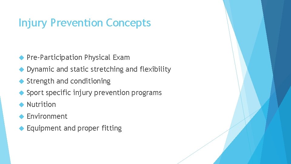 Injury Prevention Jenna Bidoglio ATC Belleville High School