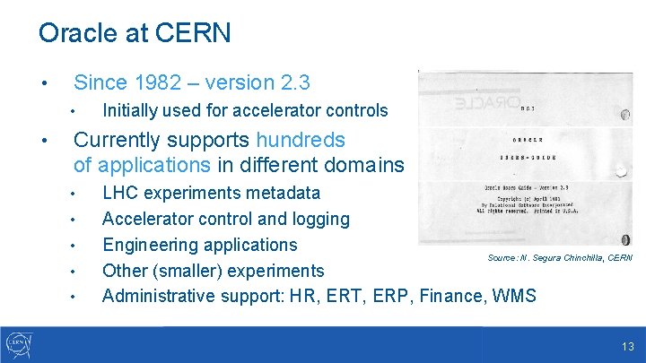 Using Oracle Database InMemory feature to Speedup CERN