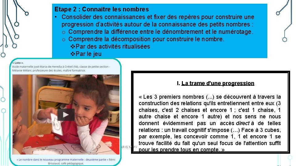 1 2 3 CONSTRUIRE LE NOMBRE EN MATERNELLE
