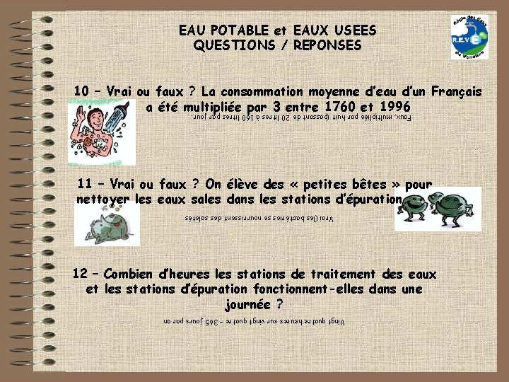 EAU POTABLE et EAUX USEES QUESTIONS REPONSES 1