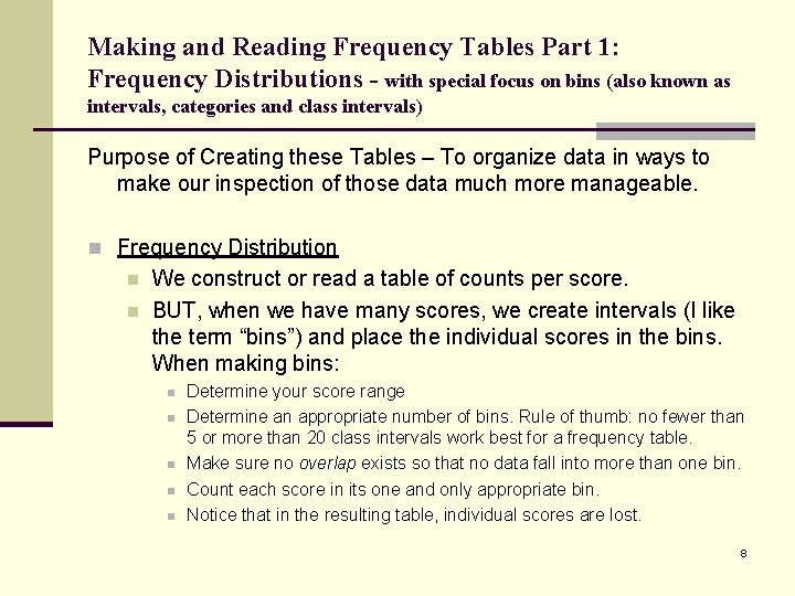 Chapter 2 Sadistics Juggling Basic Statistical Notions Important