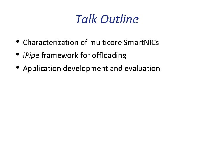 Offloading Distributed Applications onto Smart NICs using i