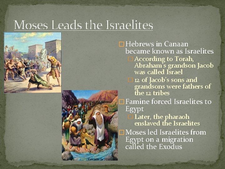 The Origins of the Hebrews World History I