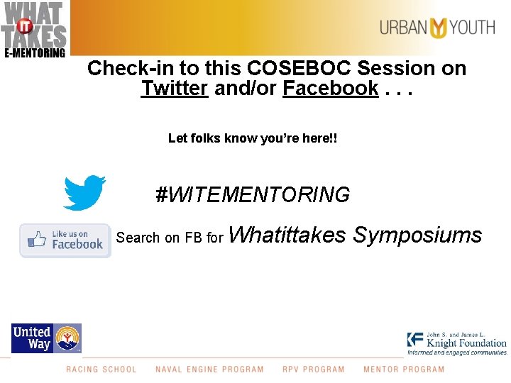 Checkin to this COSEBOC Session on Urban Youth