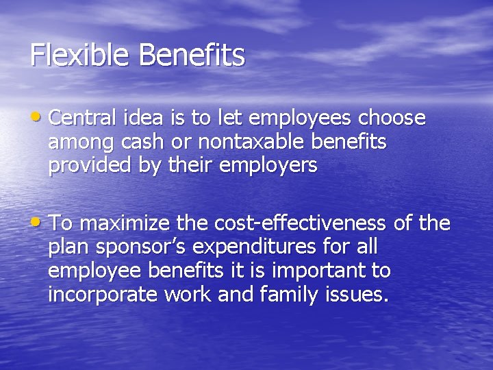 Flexible Benefits Plans Group 10 Cecilia Martinez Melissa