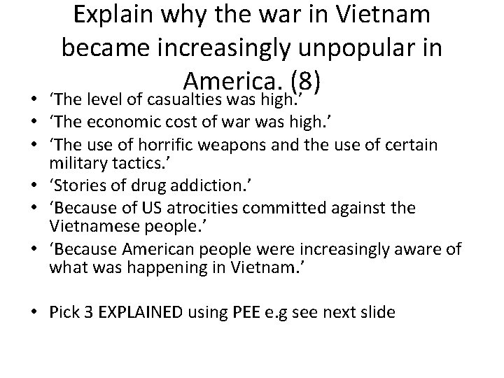 Vietnam WARNING Remember these answers are not full