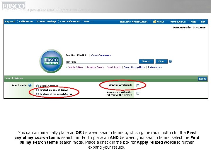 CINAHL Basic and Advanced Searching Tutorial support ebsco