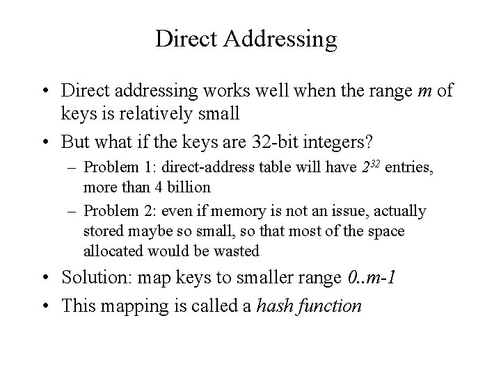 CS 6045 Advanced Algorithms Data Structures Hashing Tables