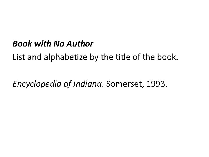 Works Cited Page Basic Format Books First or