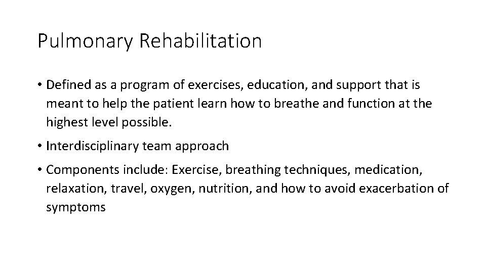 Chronic Obstructive Pulmonary Disease Systematic review update and