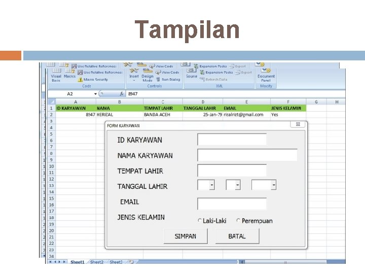 MEMBUAT FORM VBA SEDERHANA PADA MS EXCEL Form