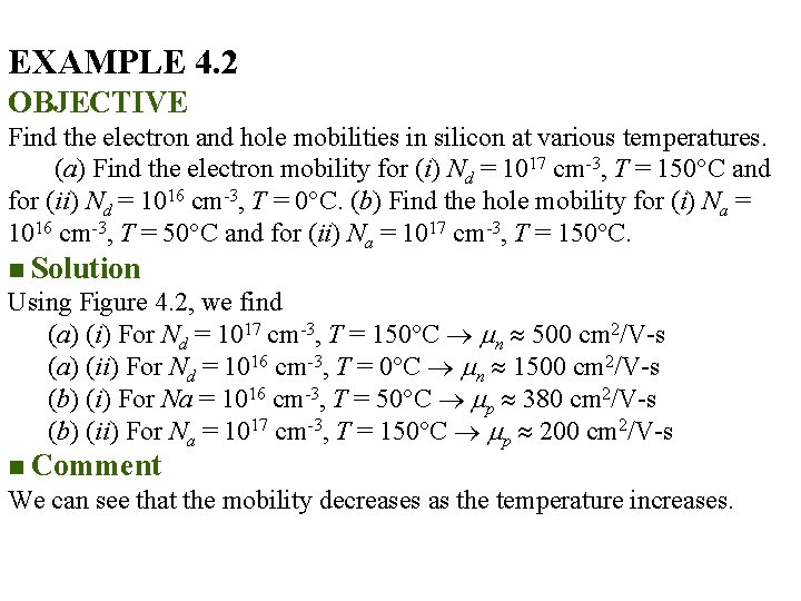 EXAMPLE 4 1 OBJECTIVE Calculate the drift current