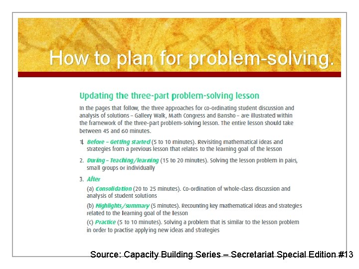 Big Ideas and Problem Solving Junior Math Instruction