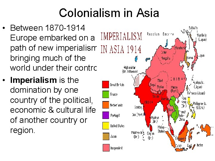 South Asia India Pakistan Colonialism in Asia Between