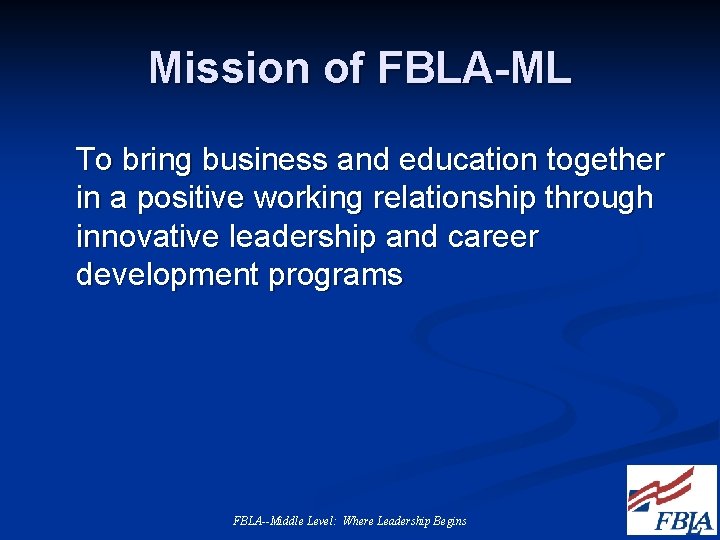 Future Business Leaders of AmericaMiddle Level Where Leadership