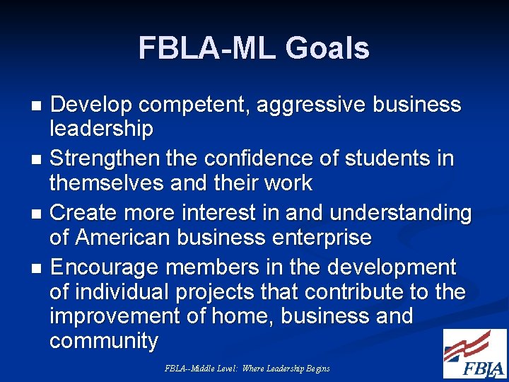 Future Business Leaders of AmericaMiddle Level Where Leadership