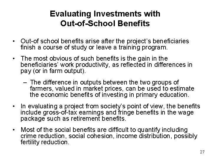 Lecture Notes ECON 437837 ECONOMIC COSTBENEFIT ANALYSIS Lecture