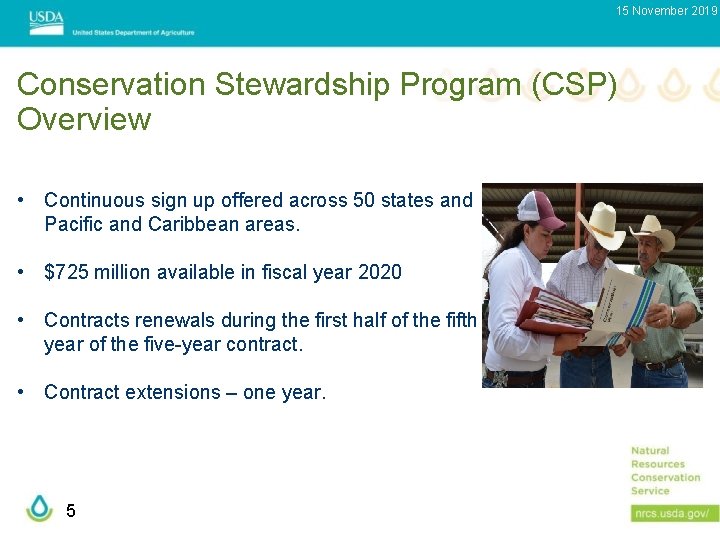 15 November 2019 Natural Resources Conservation Service Conservation