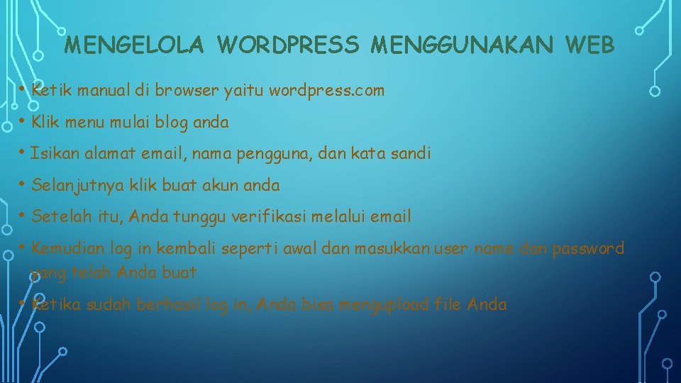 PENGANTAR TEKNOLOGI INFORMASI CARA MEMBUAT WEBSITE MENGGUNAKAN WORDPRESS