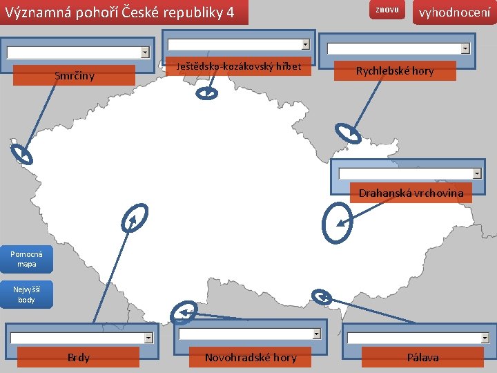 Vznamn poho esk republiky 4 interaktivn slep mapa