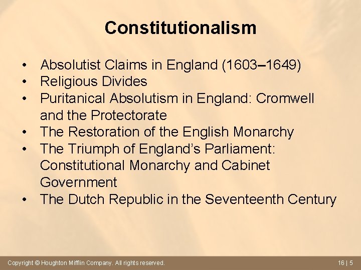 Chapter 16 Absolutism and Constitutionalism in Western Europe