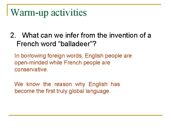 Unit 7 Learning about English Text A The