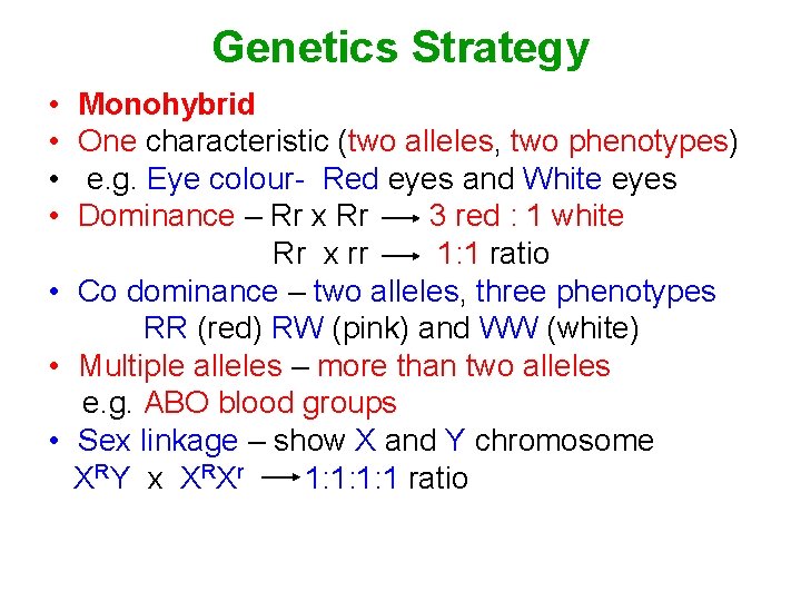 Dihybrid Cross A cross between two truebreeding parents