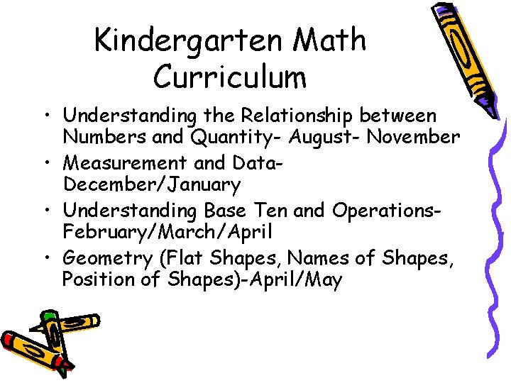 Back to School Night The Winfield Kindergarten Team