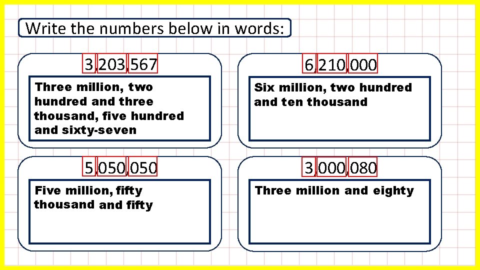 Year 6 Place Value 1 Write numbers up