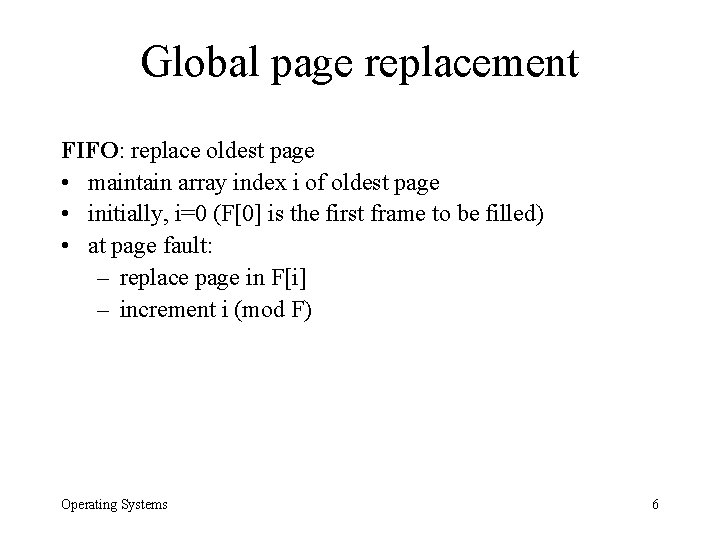 Project Page Replacement Algorithms Textbook pages 496 500