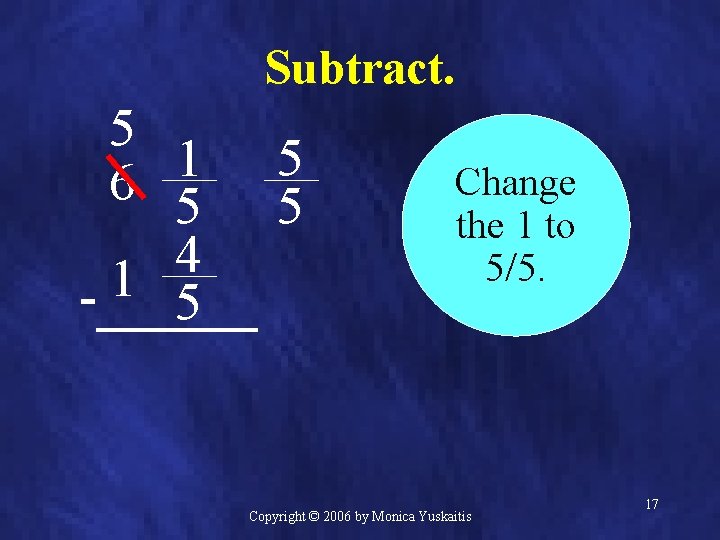5 th Grade Subtraction Mixed Numbers by Monica