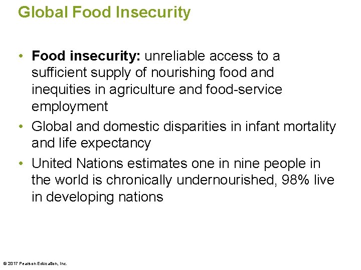 Chapter 16 Lecture Chapter 16 Food Equity Sustainability