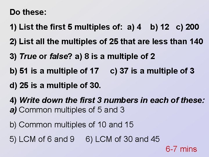 Multiples 1 2 3 4 Counting Numbers Multiplying