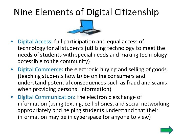 Elemen ts Digital Citizenship Presented By Michelle Decker