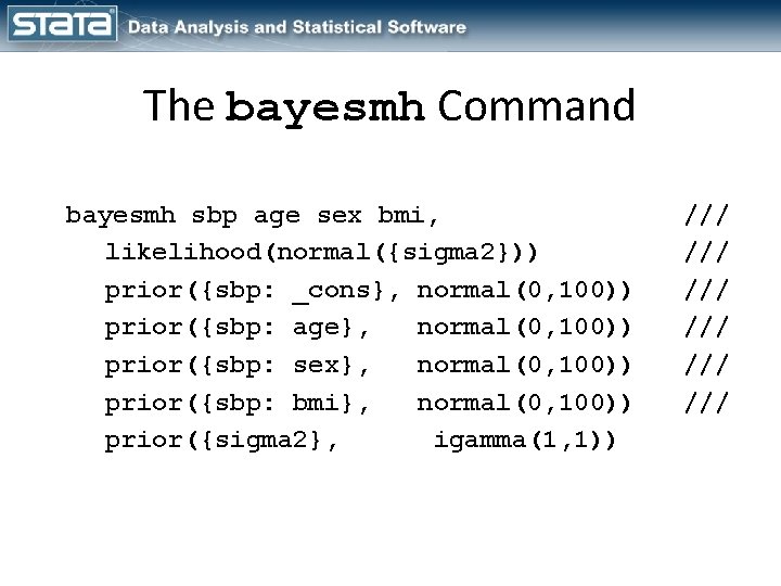 Introduction to the bayes Prefix in Stata 15