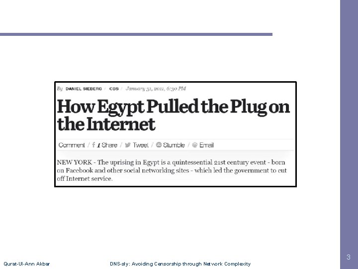 DNSsly Avoiding Censorship through Network Complexity QuratUlAnn Akbar