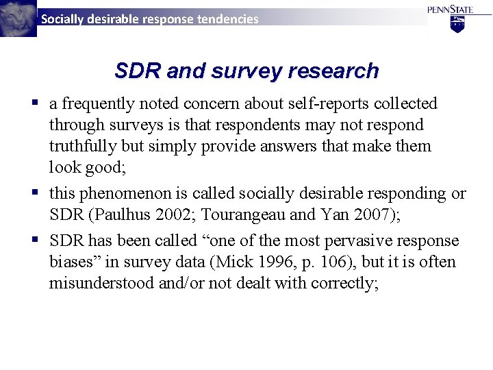 Socially desirable response tendencies in survey research JanBenedict