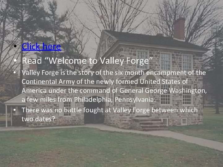 Valley Forge Scavenger Hunt 4 th Grade By