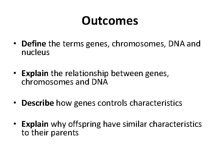 Genes chromosomes and DNA Starter Draw and label