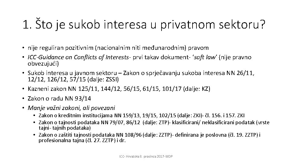 Sukob interesa u poslovnom privatnom sektoru ICC Hrvatska