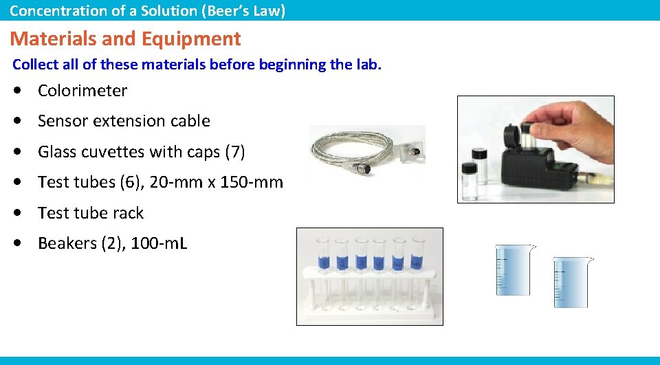 Concentration of a Solution Beers Law 012 10736
