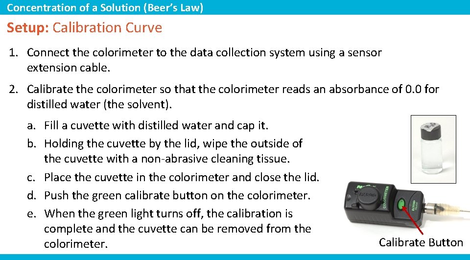 Concentration of a Solution Beers Law 012 10736