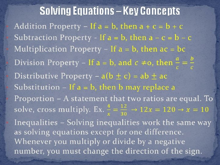 Algebra II Prerequisite Skills Mr Rosilez Solving Equations