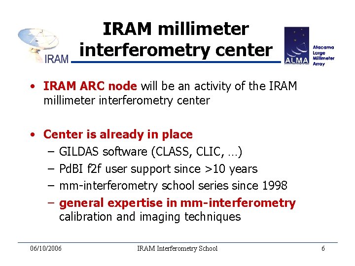 ARC node at IRAM F Gueth IRAM Grenoble