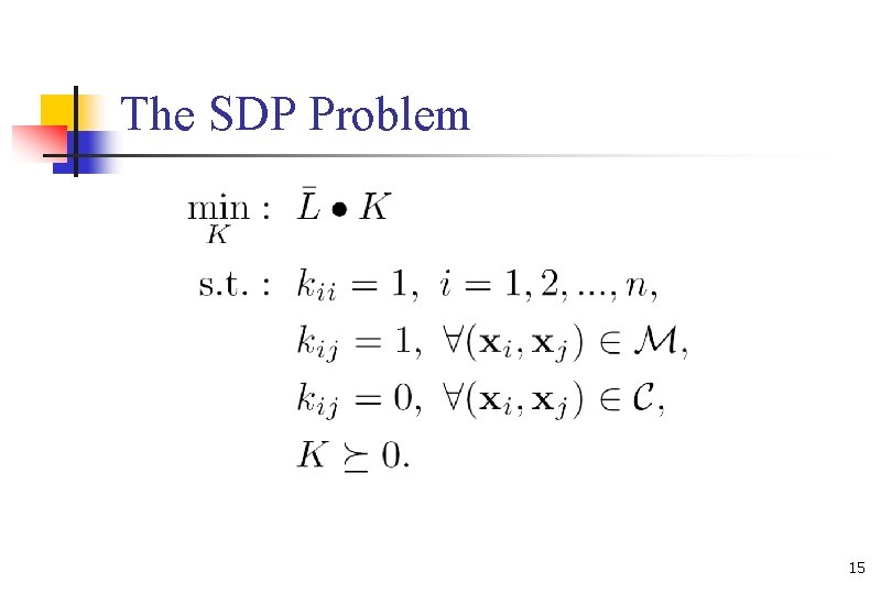 Pairwise Constraint Propagation by Semidefinite Programming for SemiSupervised
