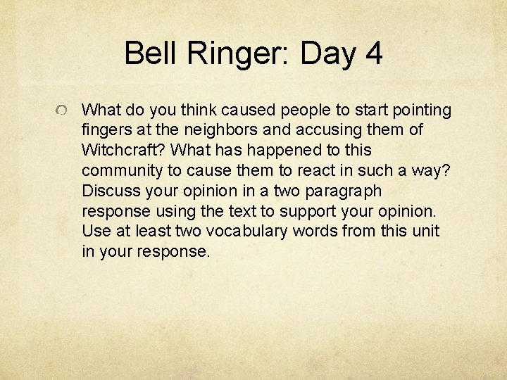 The Crucible Bell Ringers Bell Ringer Day 1