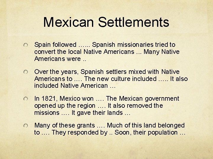 Chapter 13 Westward Expansion Chapter 13 abstract In