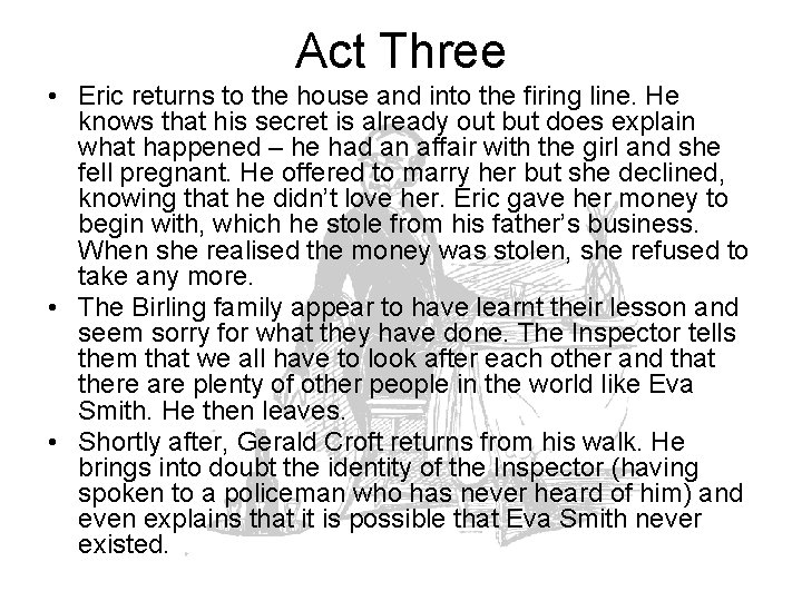 An Inspector Calls by J B Priestley Revision