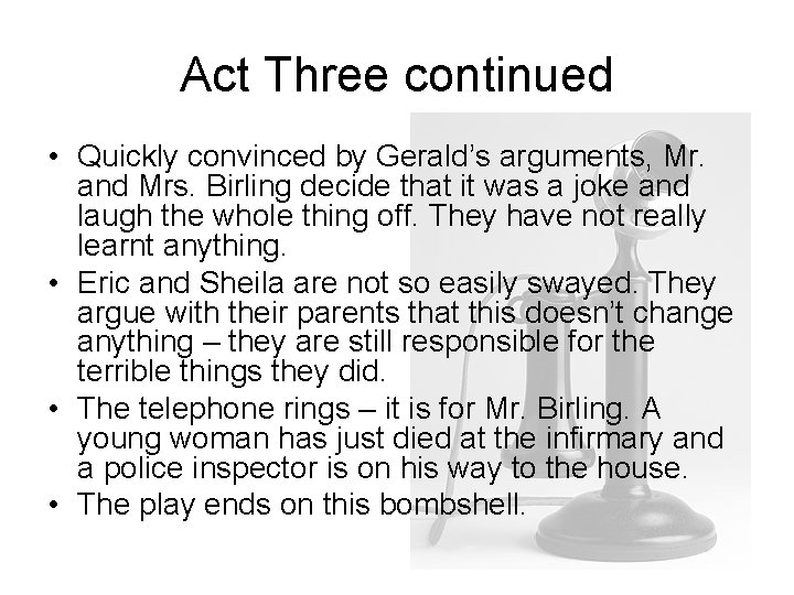 An Inspector Calls by J B Priestley Revision